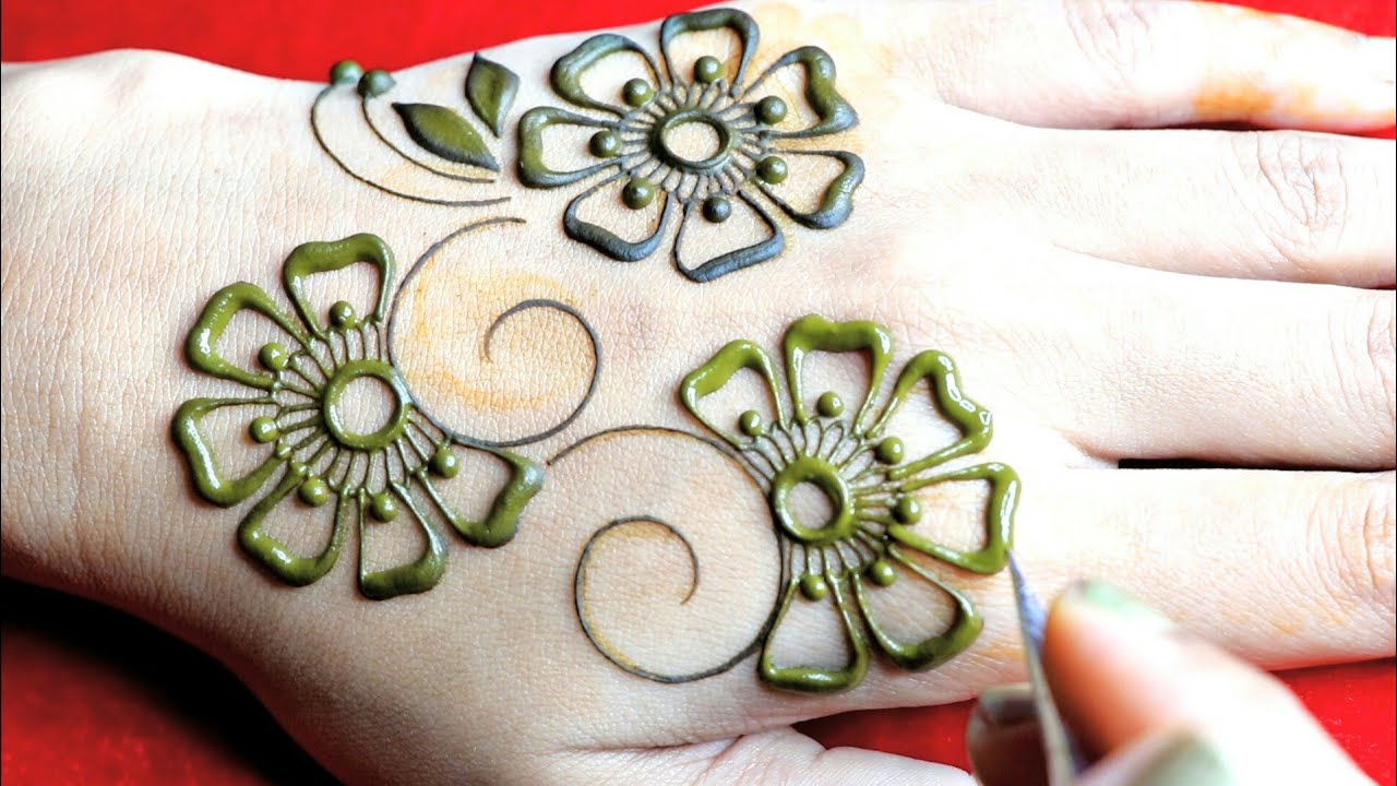 Easy Simple New Backhand Floral Henna Design - YouTube