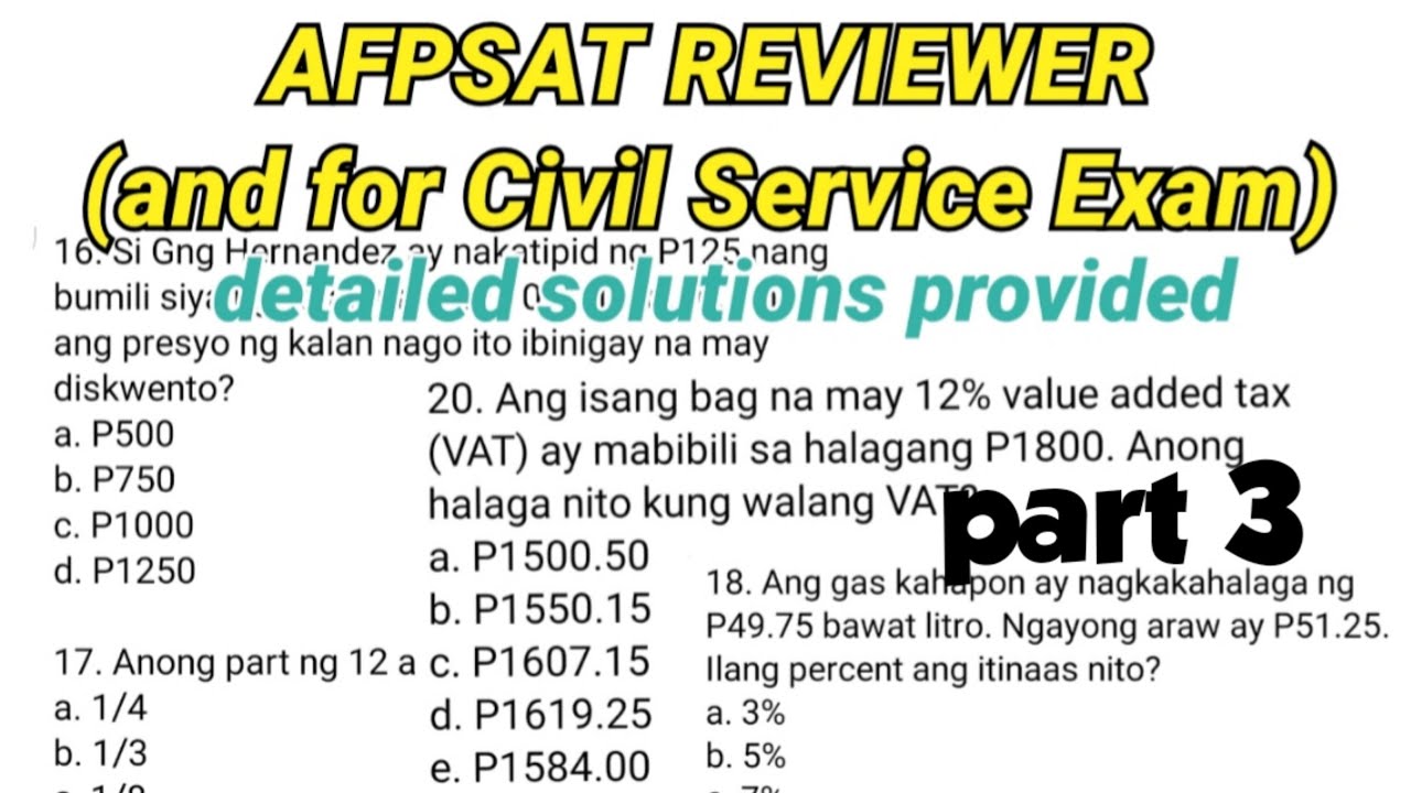 AFPSAT Reviewer You Dont Want To Miss Also For Civil Service Exam AFPSAT Reviewer You Dont Want To Miss Also For Civil Service Exam