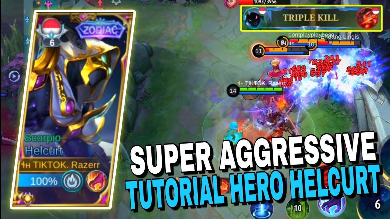 SUPER aggressive helcurt Razerr ter bar-bar [cara menggunakan hero helcurt 2023] - YouTube