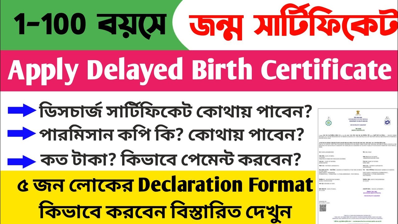 Permission for Delayed Registration of Birth / Certificate declaration by local people in ...