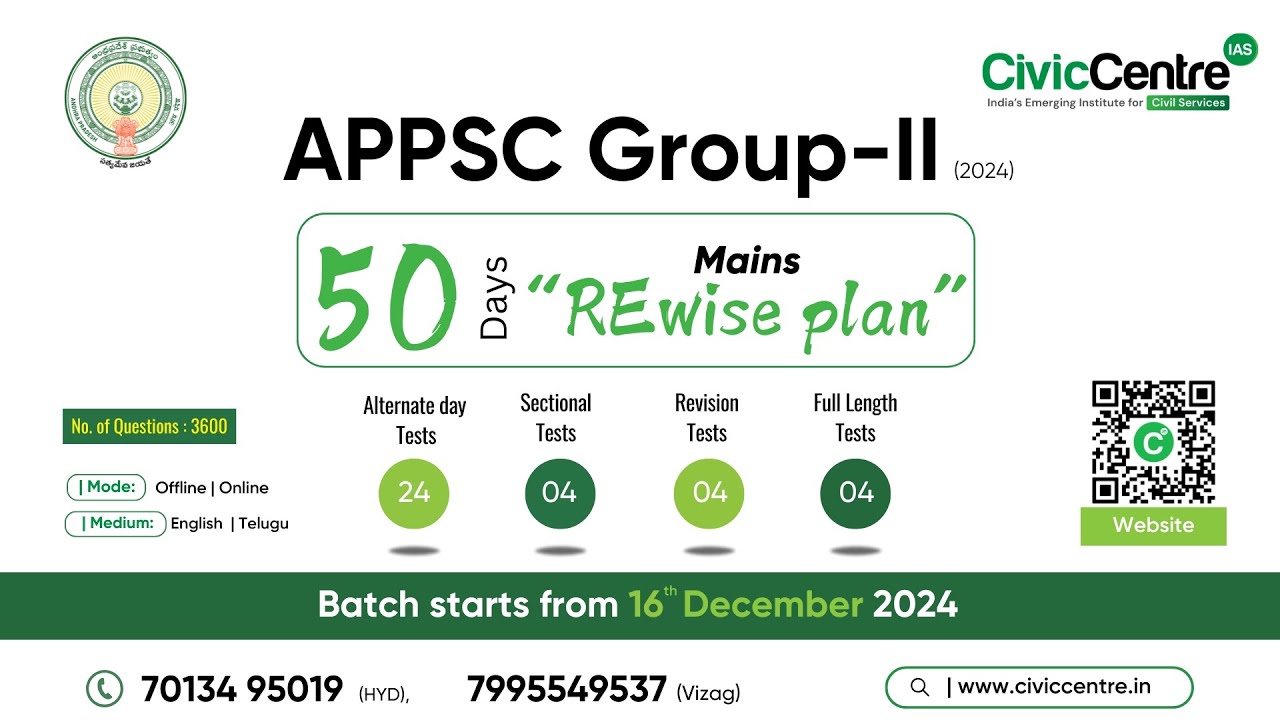 APPSC Group-2 50 Days Mains REwise Plan 2024 | CivicCentre IAS - YouTube
