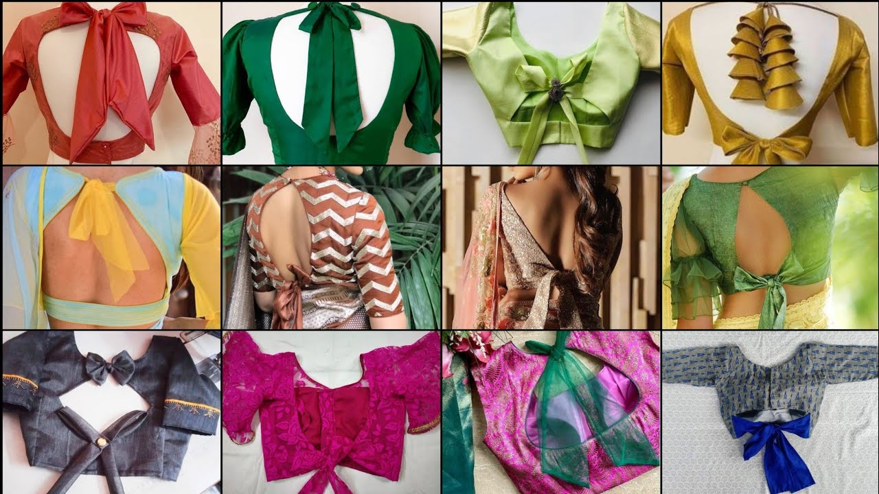 Blouse Ke Design/Blouse Back Neck Design/Tie Knot/Blouse Designs/Blouse ...