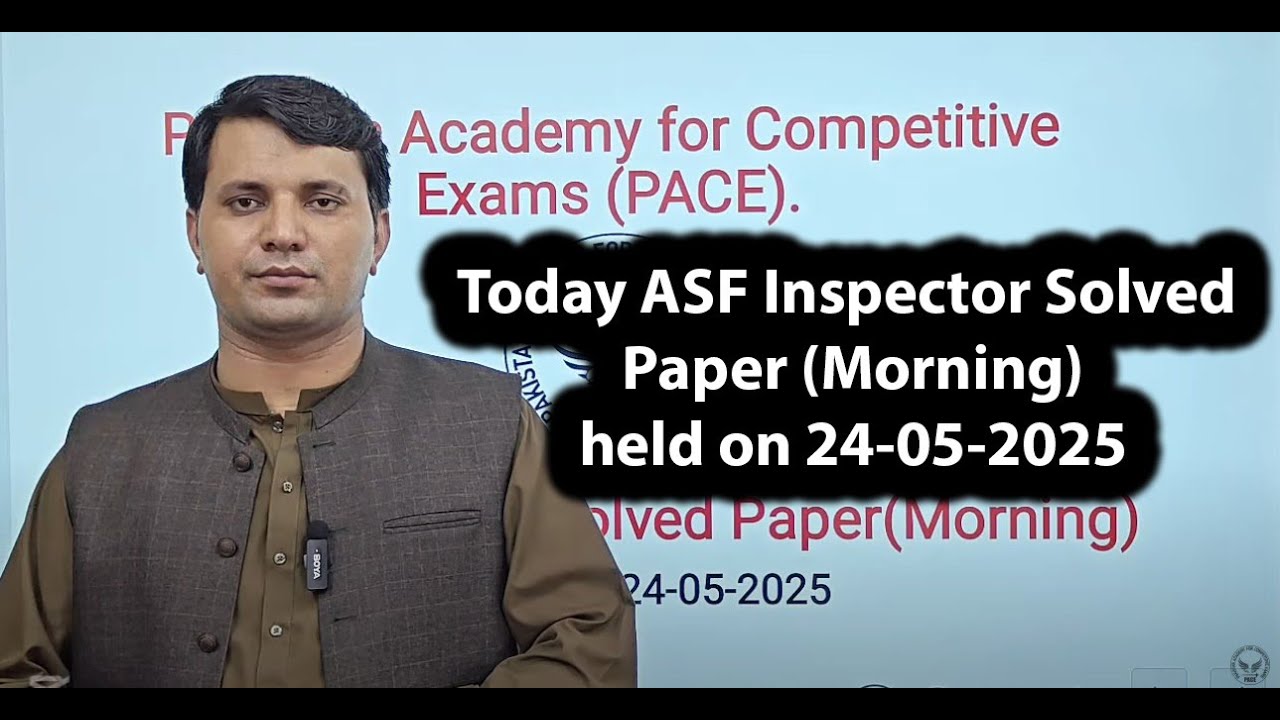 Today ASF Inspector Morning Solved Paper held on 24 may 2025 | Today ...