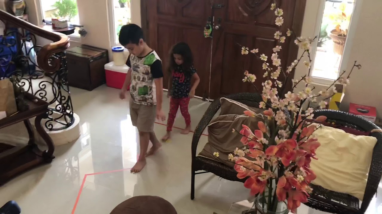 Obstacle course using tape - YouTube