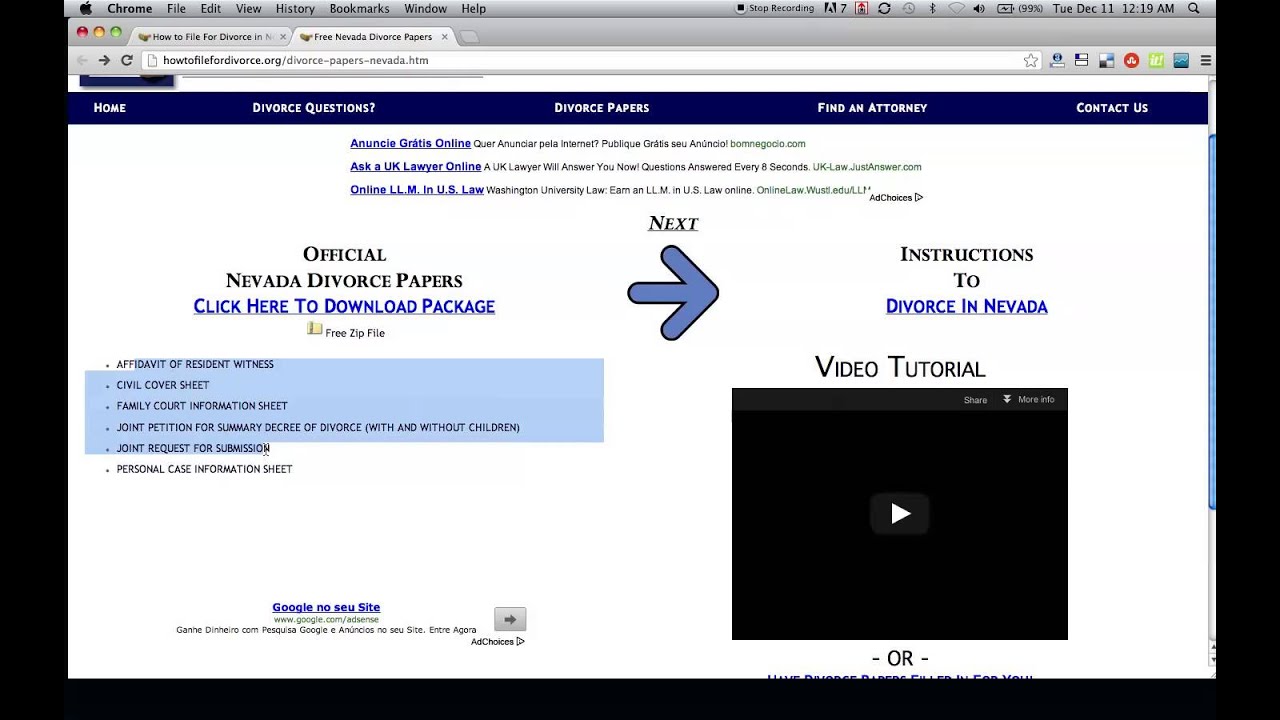 Free Nevada Divorce Papers and Forms - YouTube