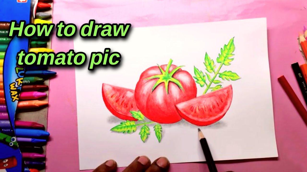 How to draw tomato picture || pic_art drawings - YouTube