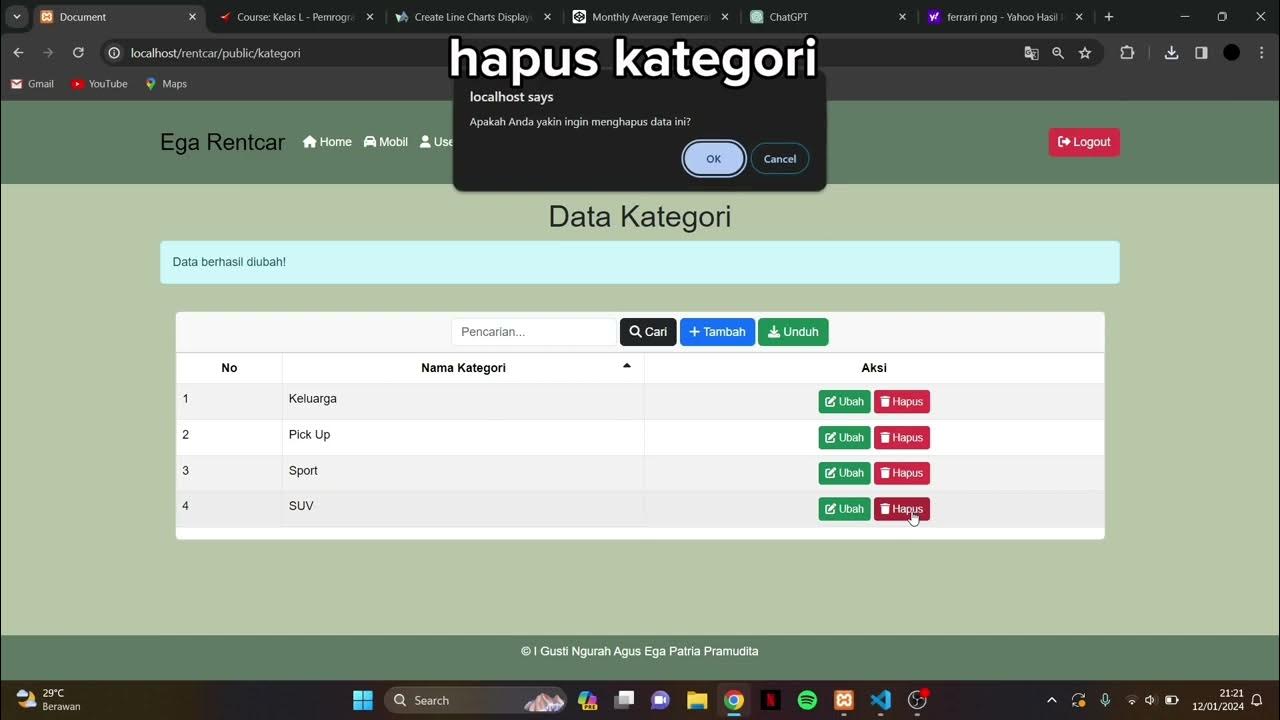 UJIAN AKHIR SEMESTER PEMROGRAMAN WEB FRAMEWORK - MEMBUAT PROJECT LARAVEL - YouTube