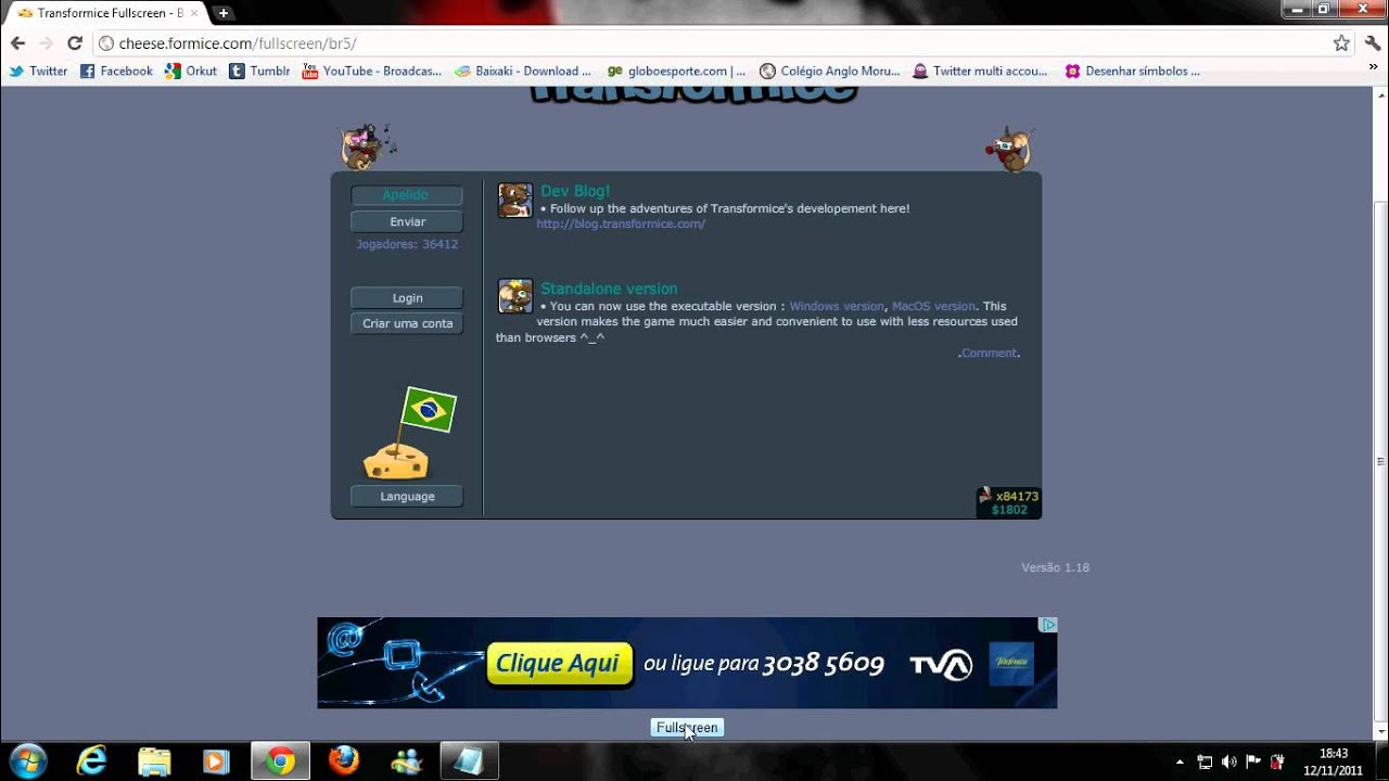 Como jogar em Fullscreen (Tela Cheia) no Transformice! - YouTube