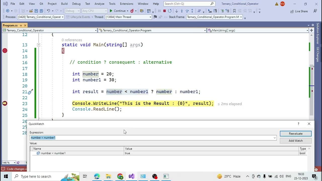 Ternary Operator in c# Conditional Operator - YouTube