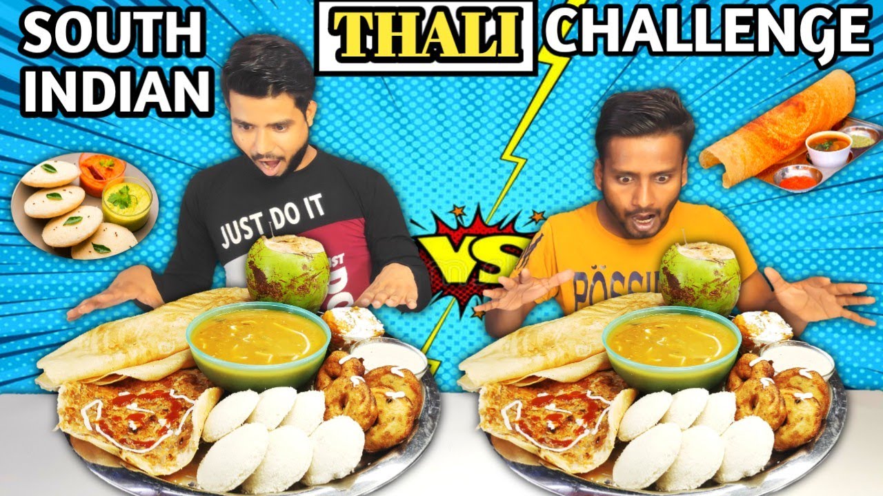 SOUTH INDIAN THALI EATING CHALLENGE / food eating competition / eating ...