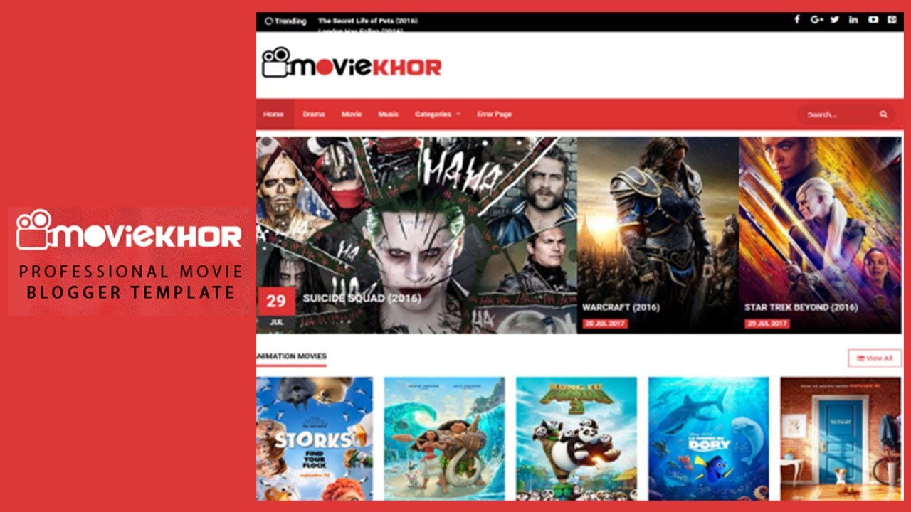 Moviekhor Premium Professional Movie Blogger Template / Movie Blogger ...
