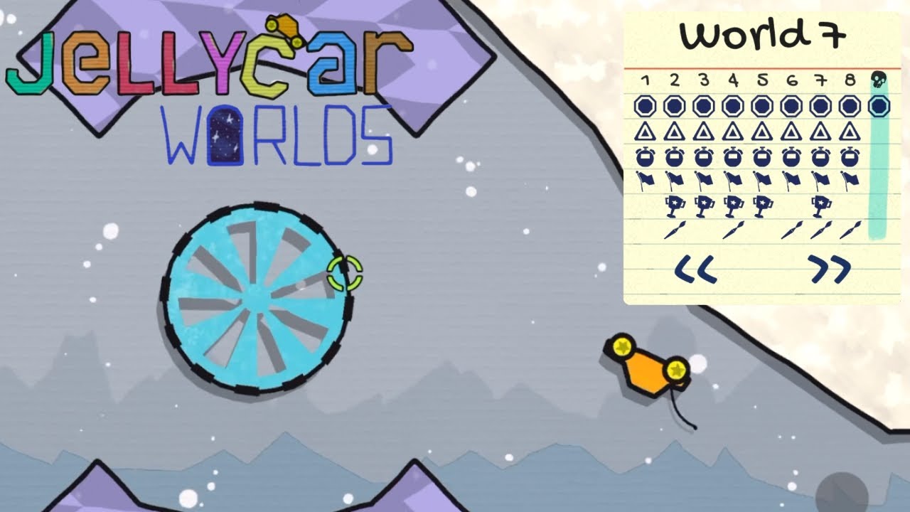 Jellycar Worlds: World 7 "Frost Mountain" Walkthrough - YouTube