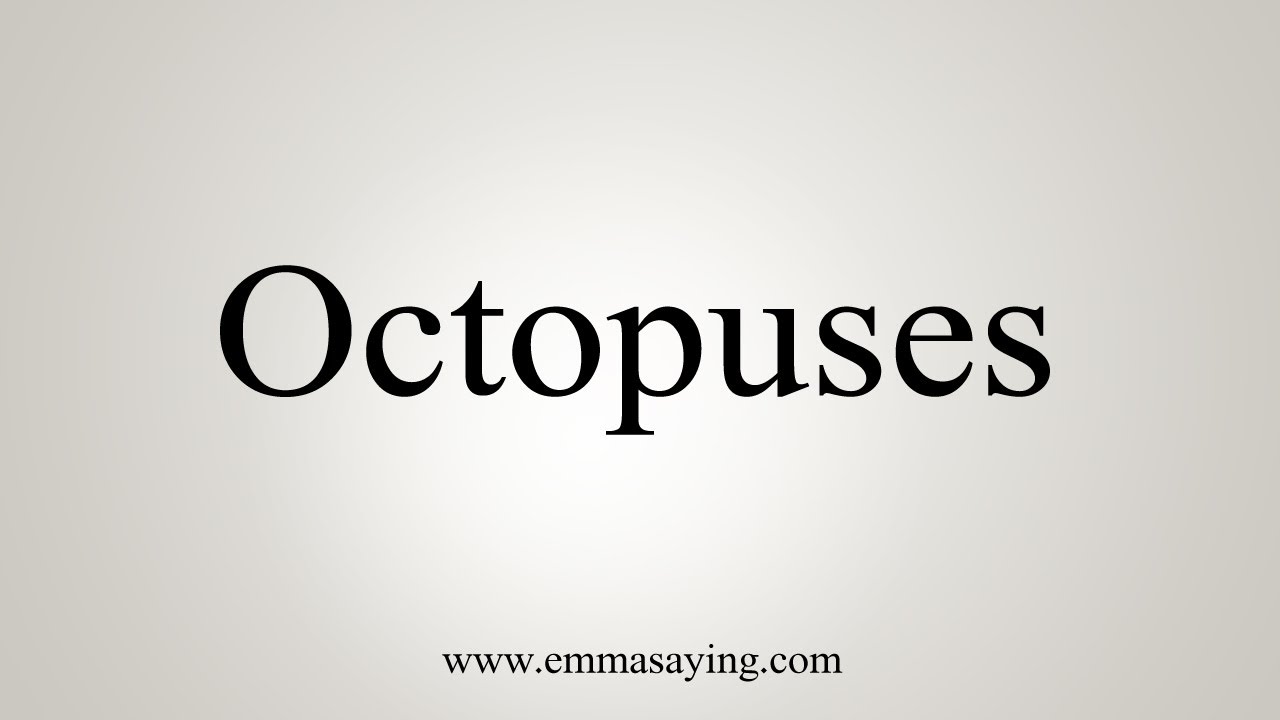 How To Say Octopuses - YouTube