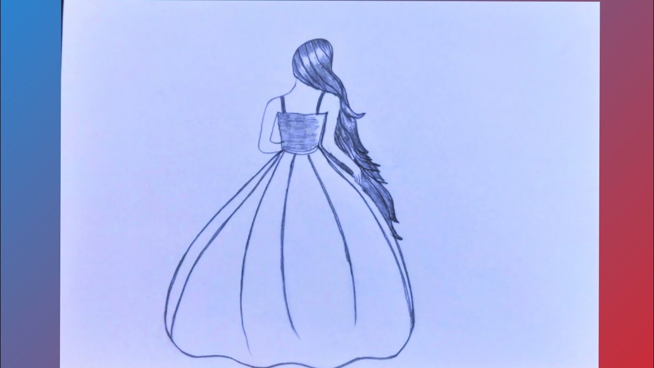A girl with beautiful hair Pencil Sketch drawing / How to draw a girl ...