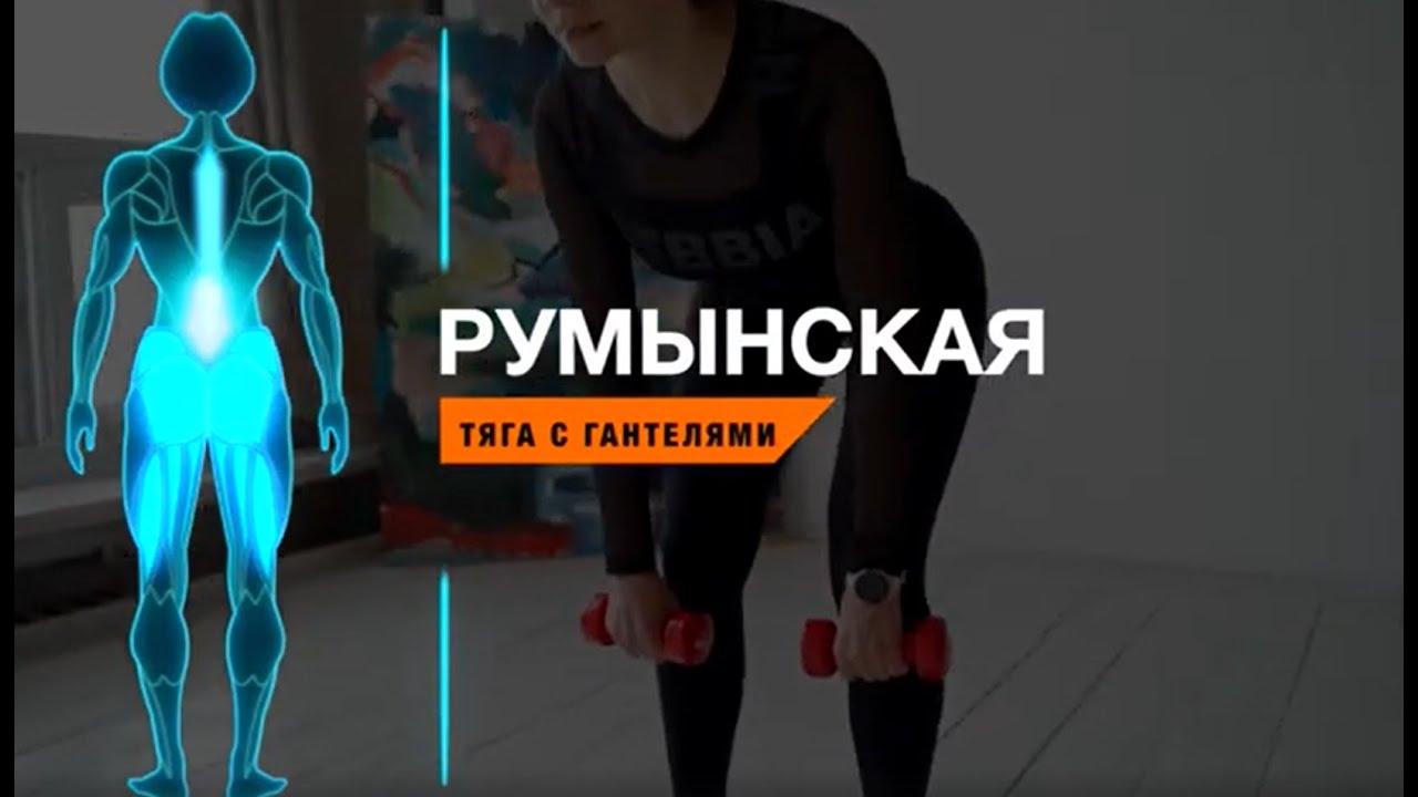 Румынская тяга с гантелями Youtube
