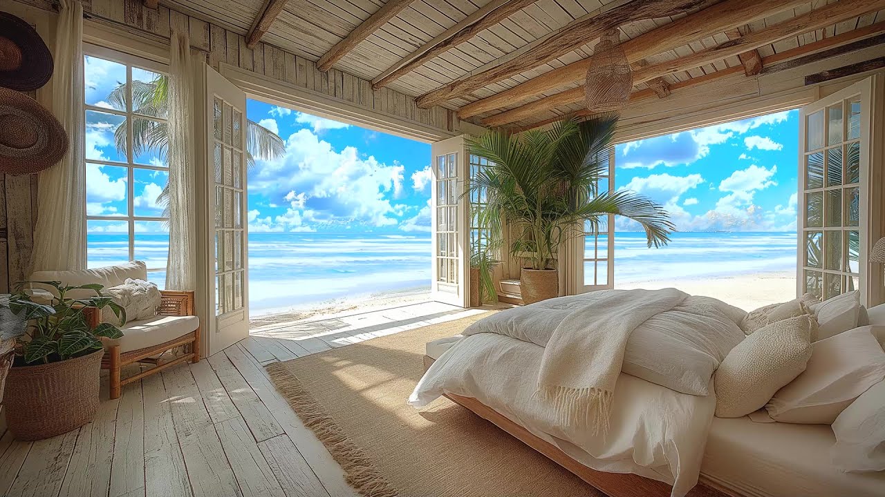 Summer Ocean Waves for Stress Relief & Better Sleep | Cozy Wooden ...