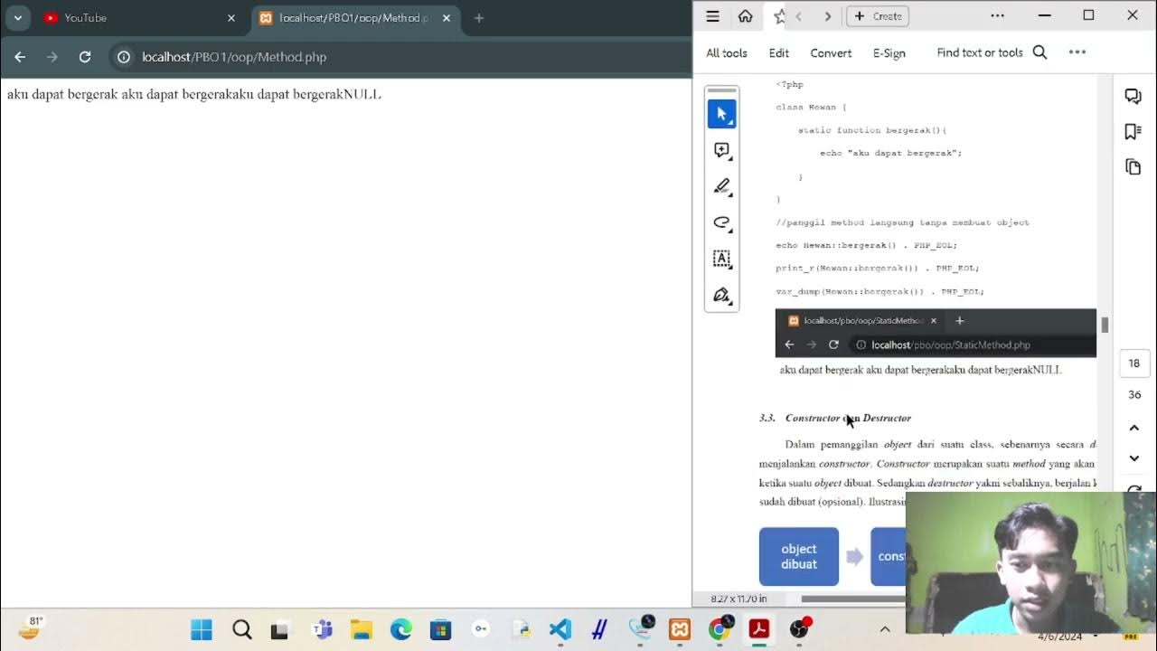 Tutorial Praktikum PBO Method & Static Method , dan Constructor & Destructor - YouTube