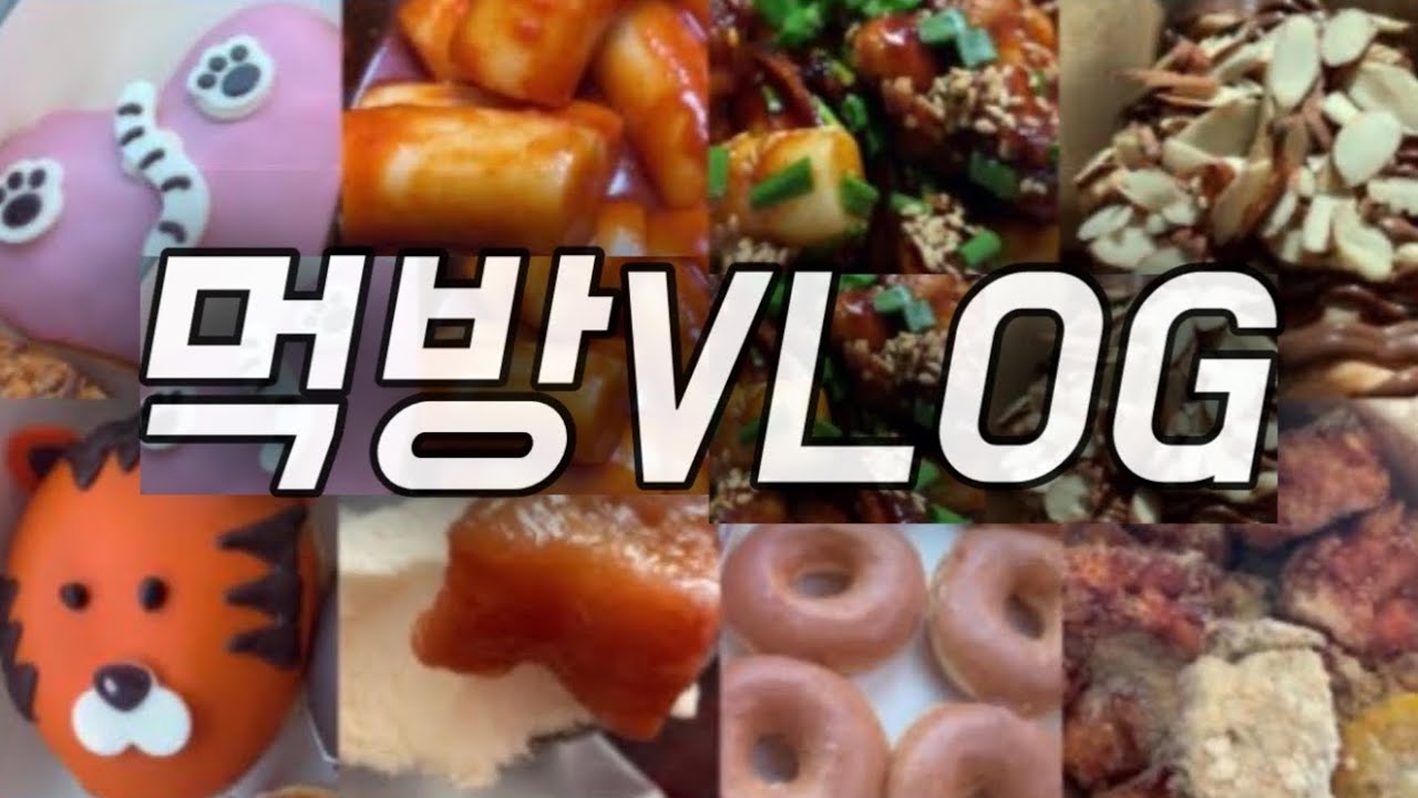 먹방 브이로그 디저트 먹방 빵 먹방 과자 먹방 약과 먹방 아이스크림 먹방 푸라닭 콘소메이징치킨 치즈볼 크로플 크리스피도넛 먹방 매운떡볶이 케이크 Youtube