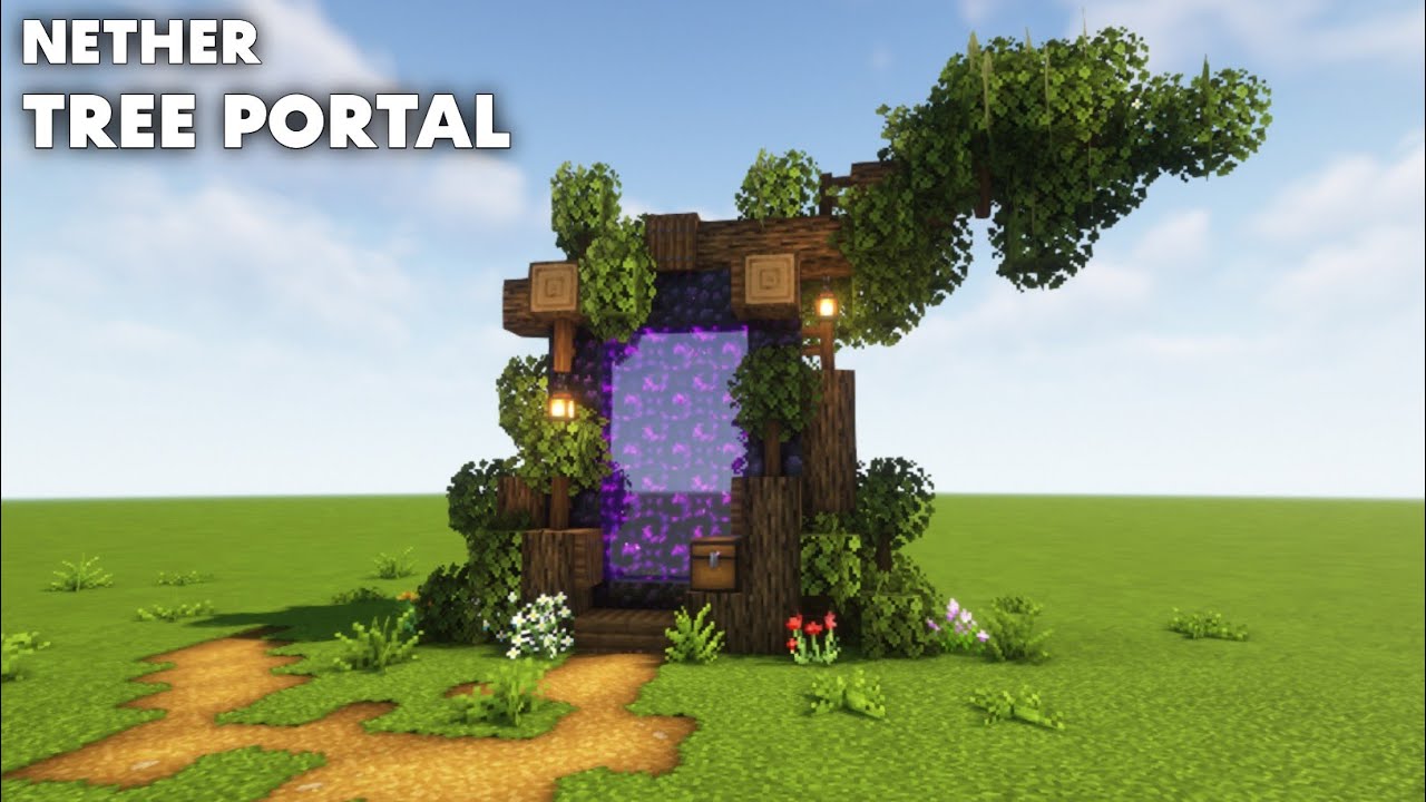 Minecraft | How to Build a Nether Portal | Nether Portal Design ...