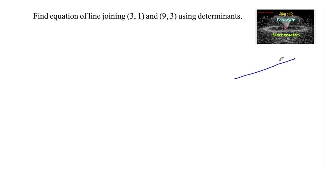 Find Equation Of Line Joining 3 1 And 9 3 Using Determinants NCERT find-equation-of-line-joining-3-1-and-9-3-using-determinants-ncert