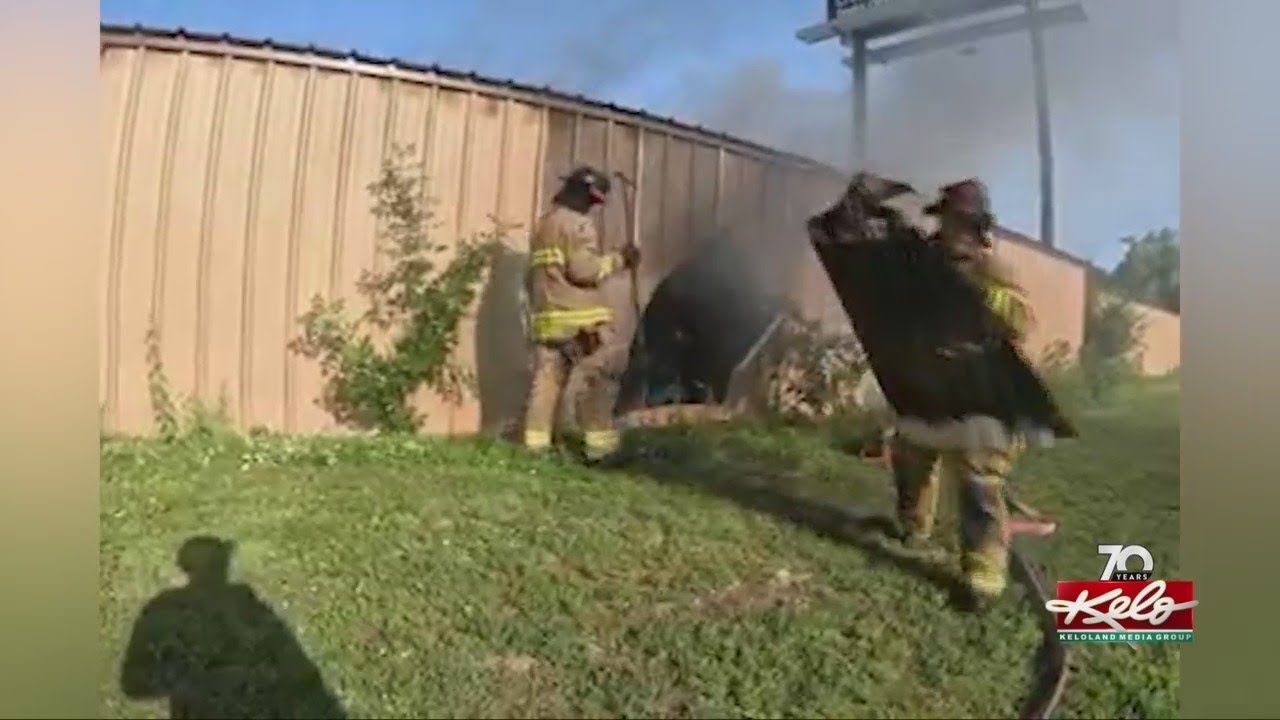 Crews battle storage unit blaze - YouTube