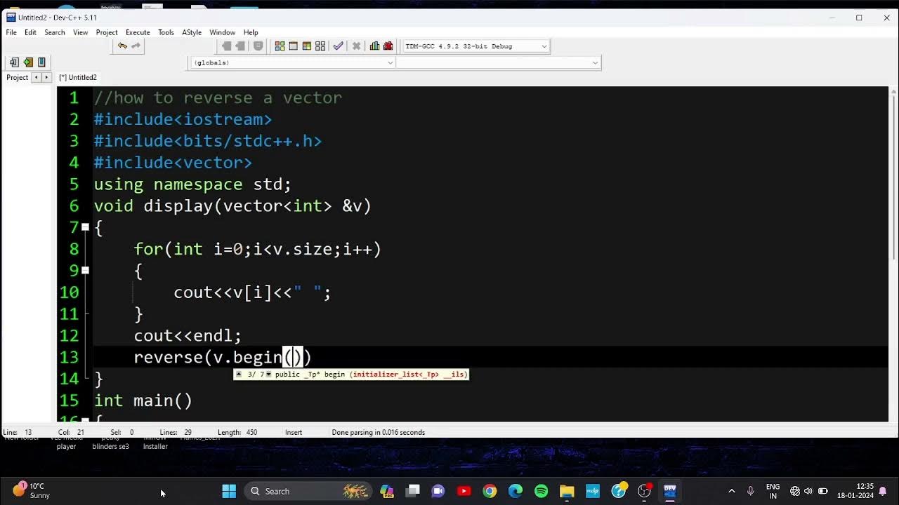 HOW TO REVERSE VECTORS (easy explaination)| with c++ code - YouTube