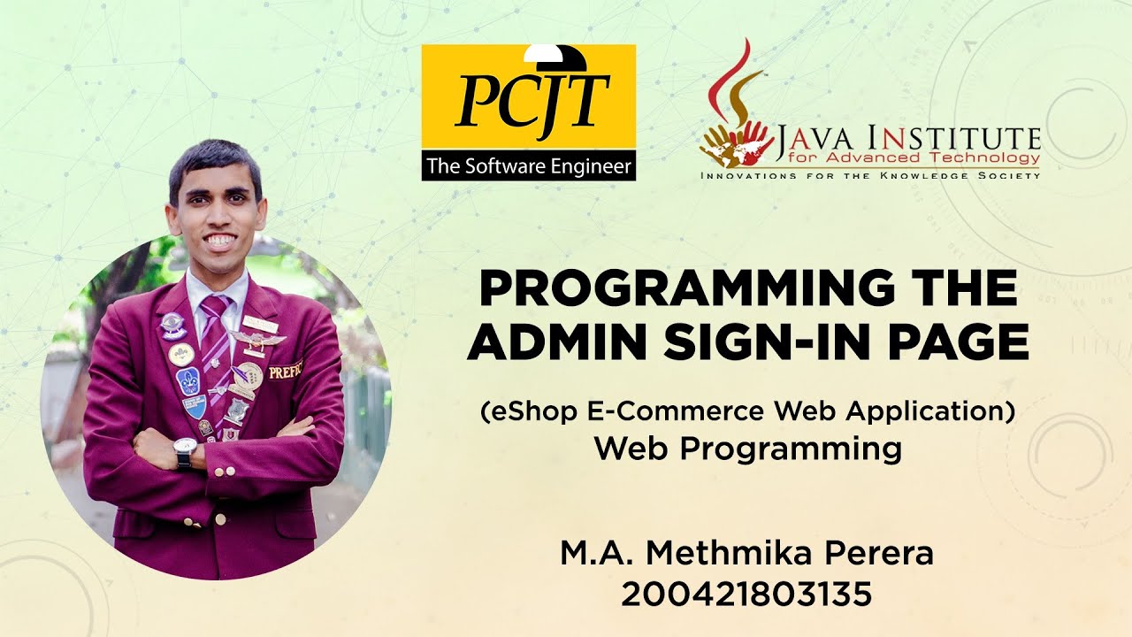 Programming Admin Sign-In Page | Task 40 | E-shop Web Application ...