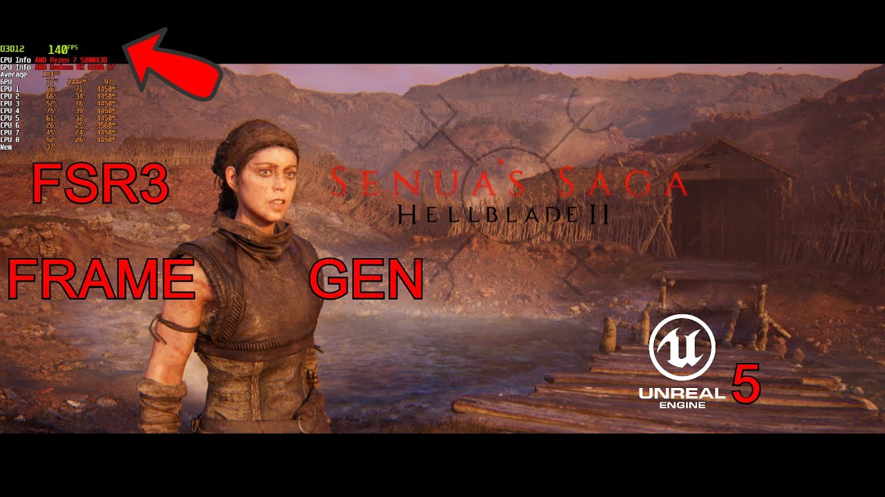 Hellblade 2 - FSR3 MOD - 1440P High Settings Quality Mode - 6900XT 6950XT - Unreal Engine 5 ...