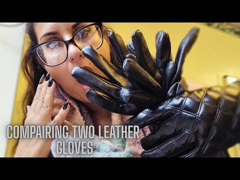 ASMR  GODDESS COMPAIRING LEATHER GLOVES TRIGGERS SLEEP AID