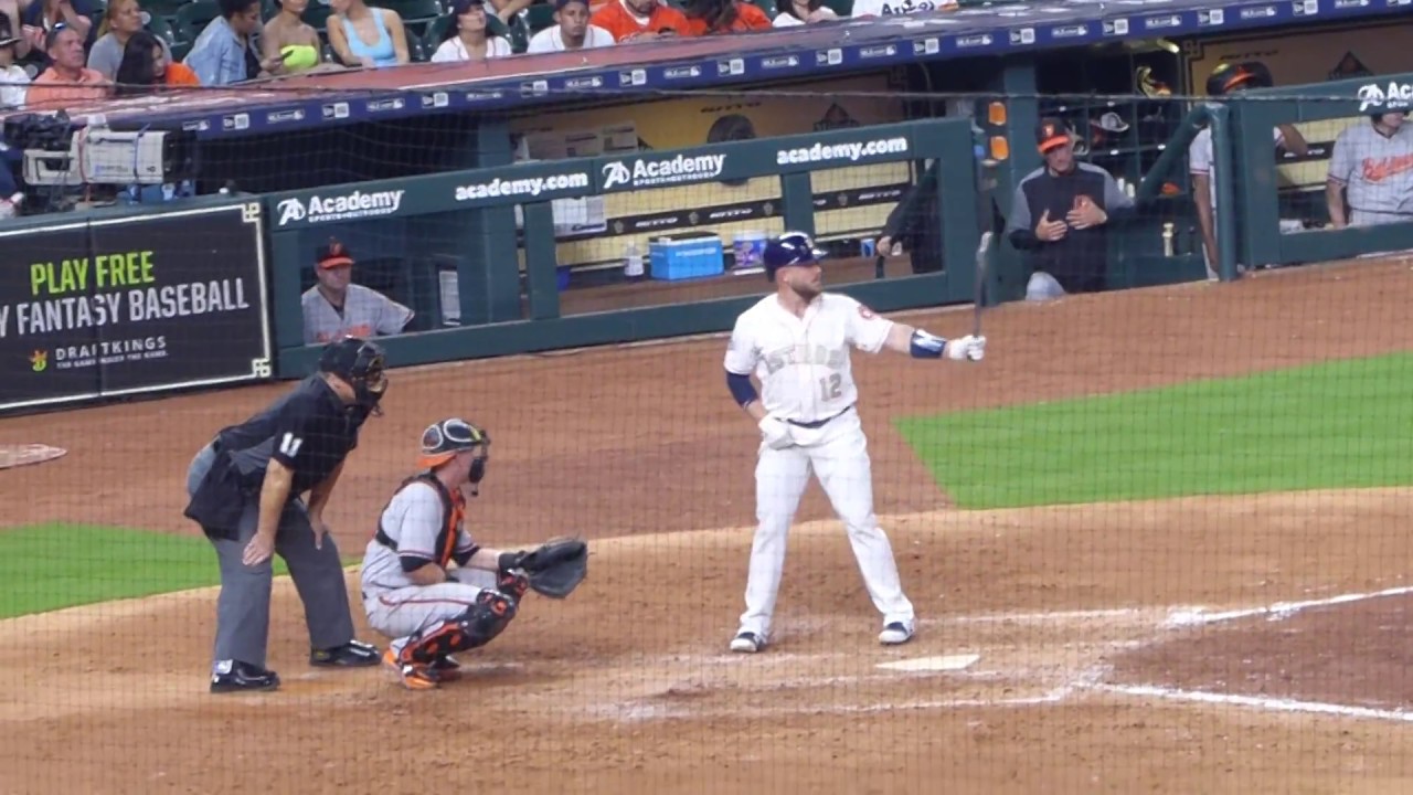 Max Stassi at bat (base hit)...Astros vs. Orioles...4/3/18 - YouTube