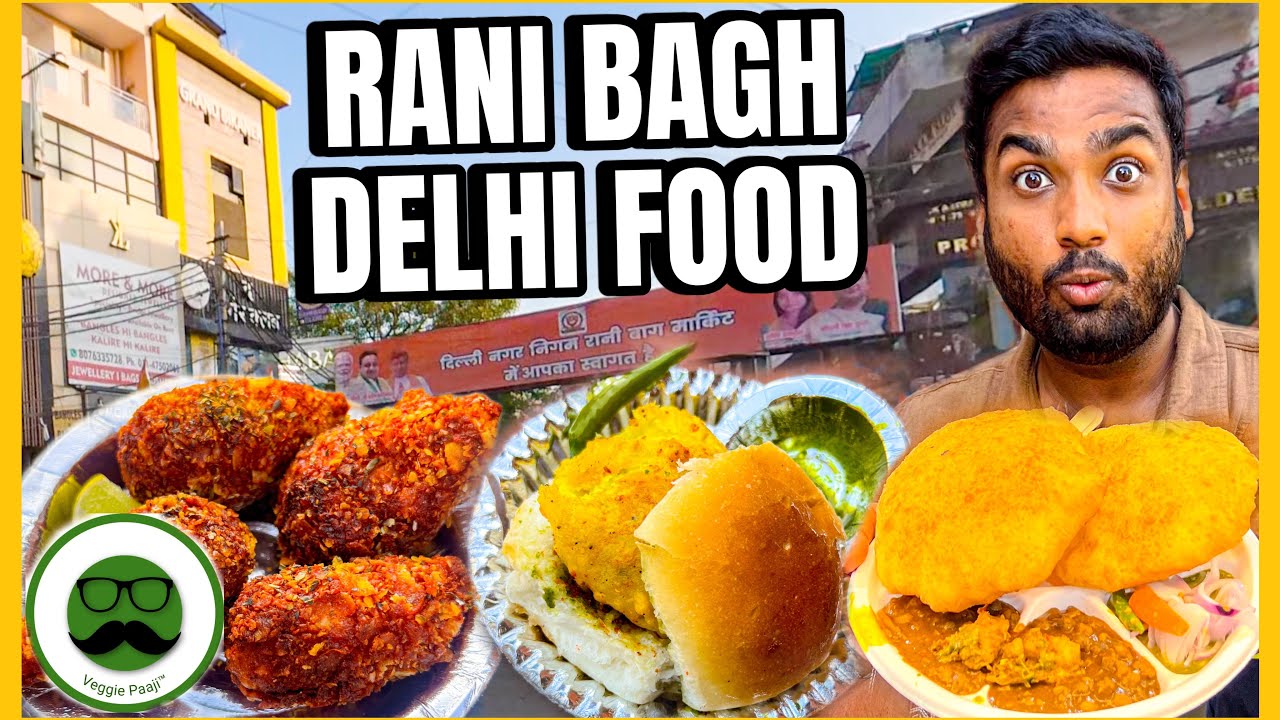 Rani Bagh Food Tour | Delhi ke Om Corner Chole Bhature, Viral Vada Pav ...