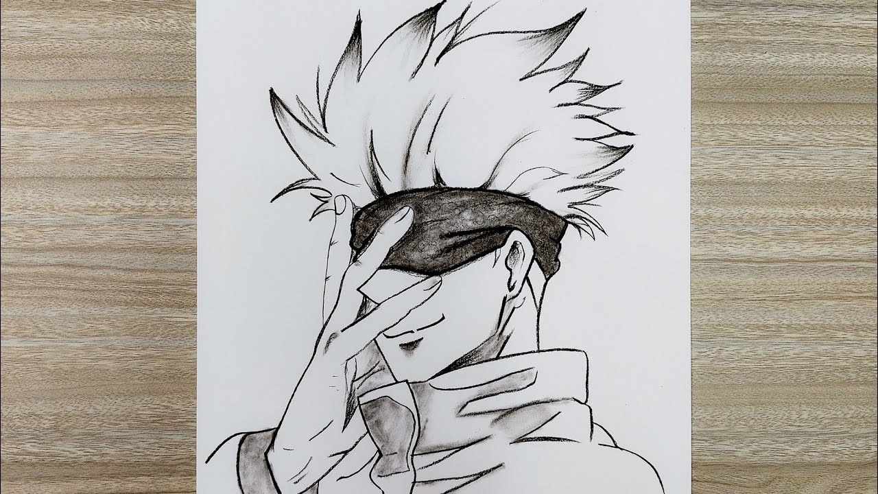 How to Draw Gojo Satoru from Jujutsu Kaisen || Step-by-Step Easy Anime ...
