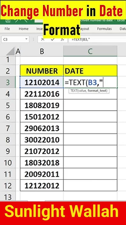 Number in to change🔥 Date formate🔥 #excel #excelformula #exceltips #exceltricks #yt #ytshort ...