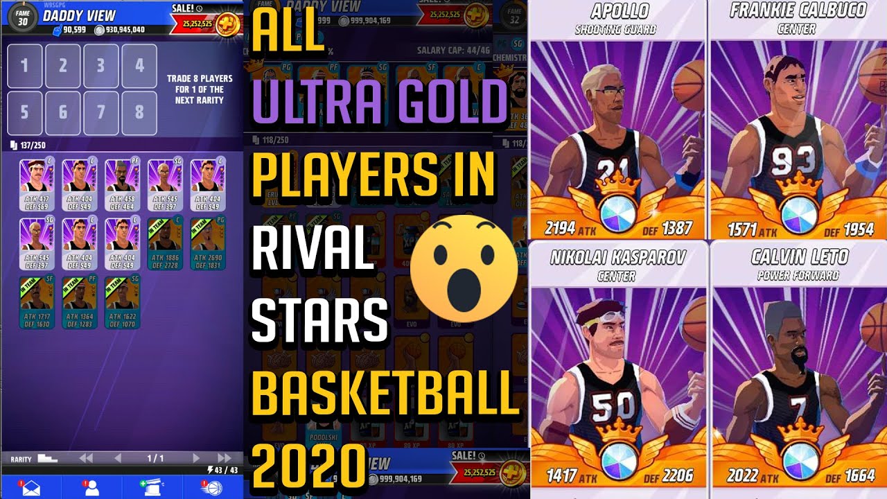 Rival Stars Basketball Ultra Gold player 2020 | Trading Super Gold ...