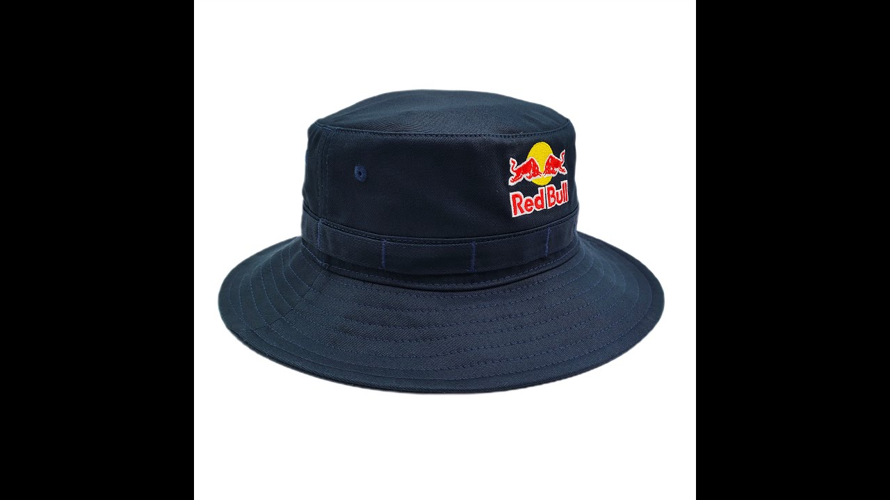 Red bull bucket hat blue racing sun hat with adjustable strap string ...