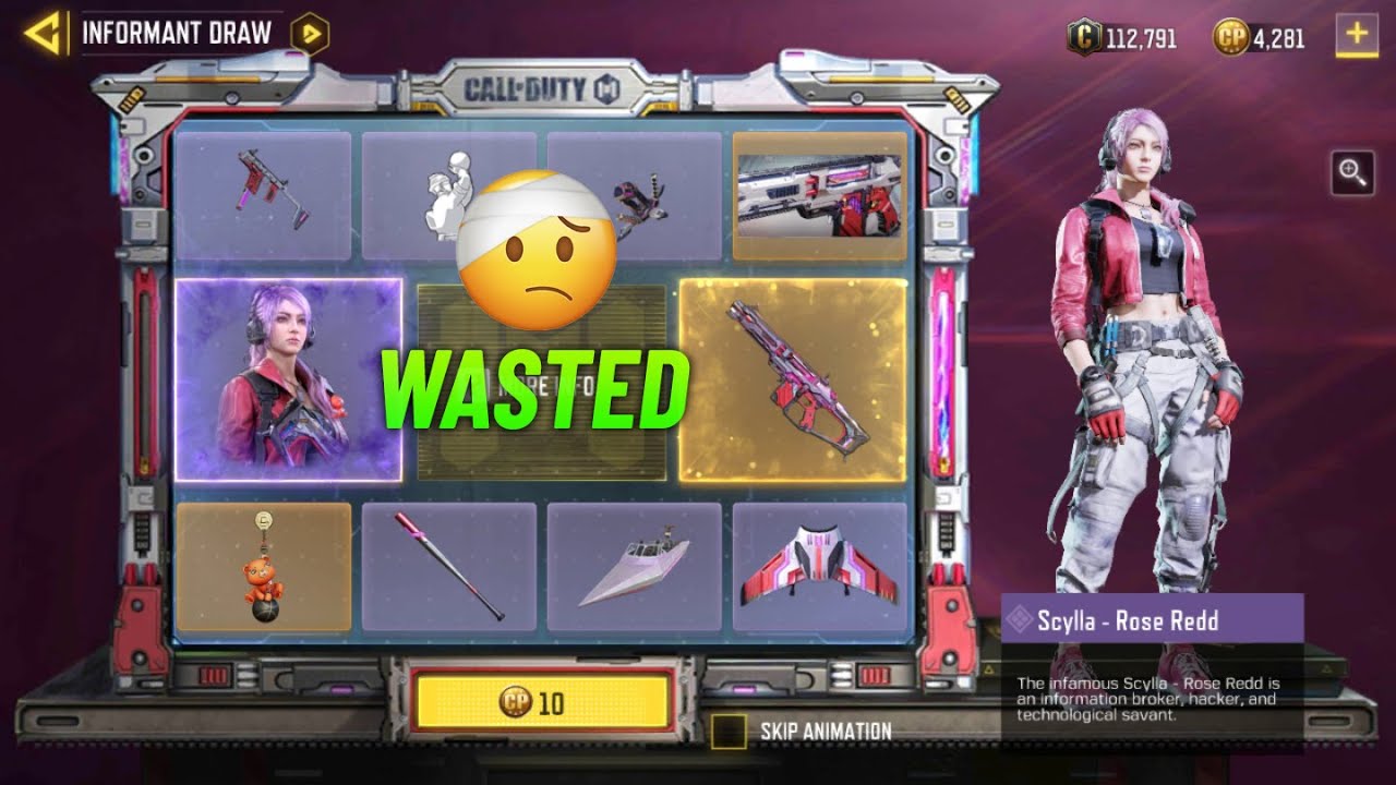 Trying 3 Spins on Informant Lucky Draw CODM | Scylla Rose Redd ...