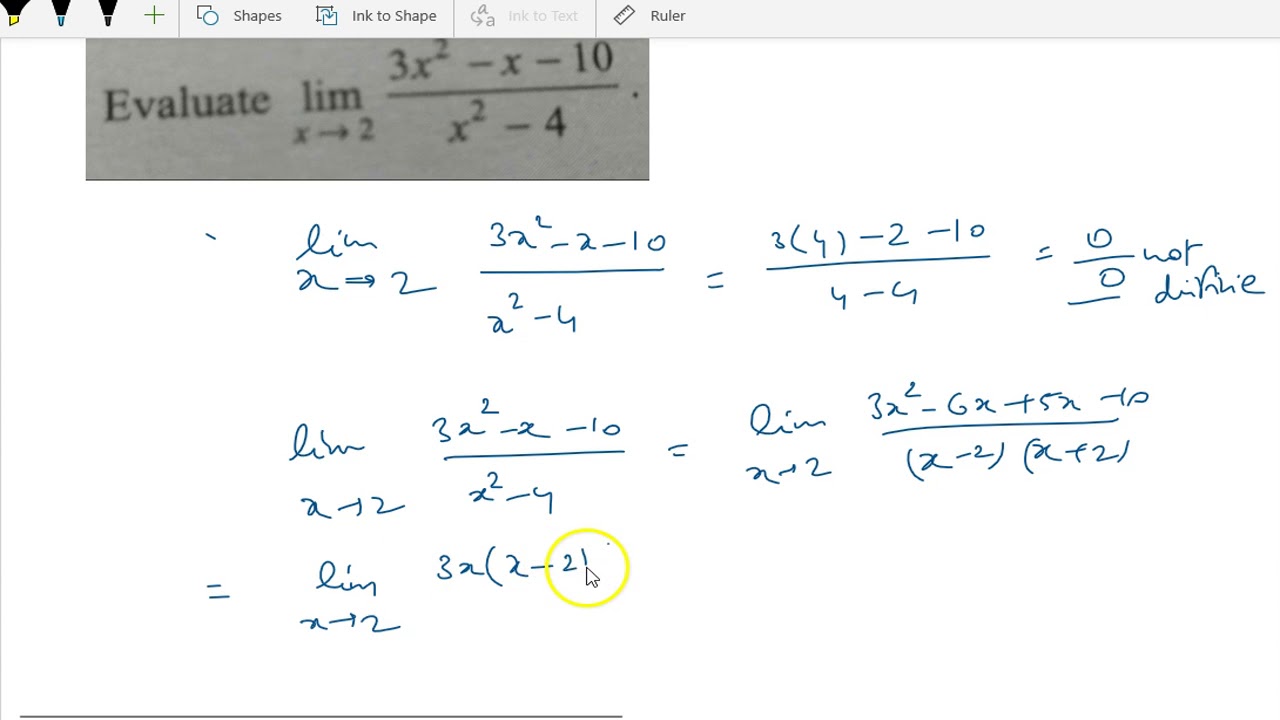  lim x Gt2 3x 2 x 10 x 2 4 Evaluate Lim 10 2 YouTube