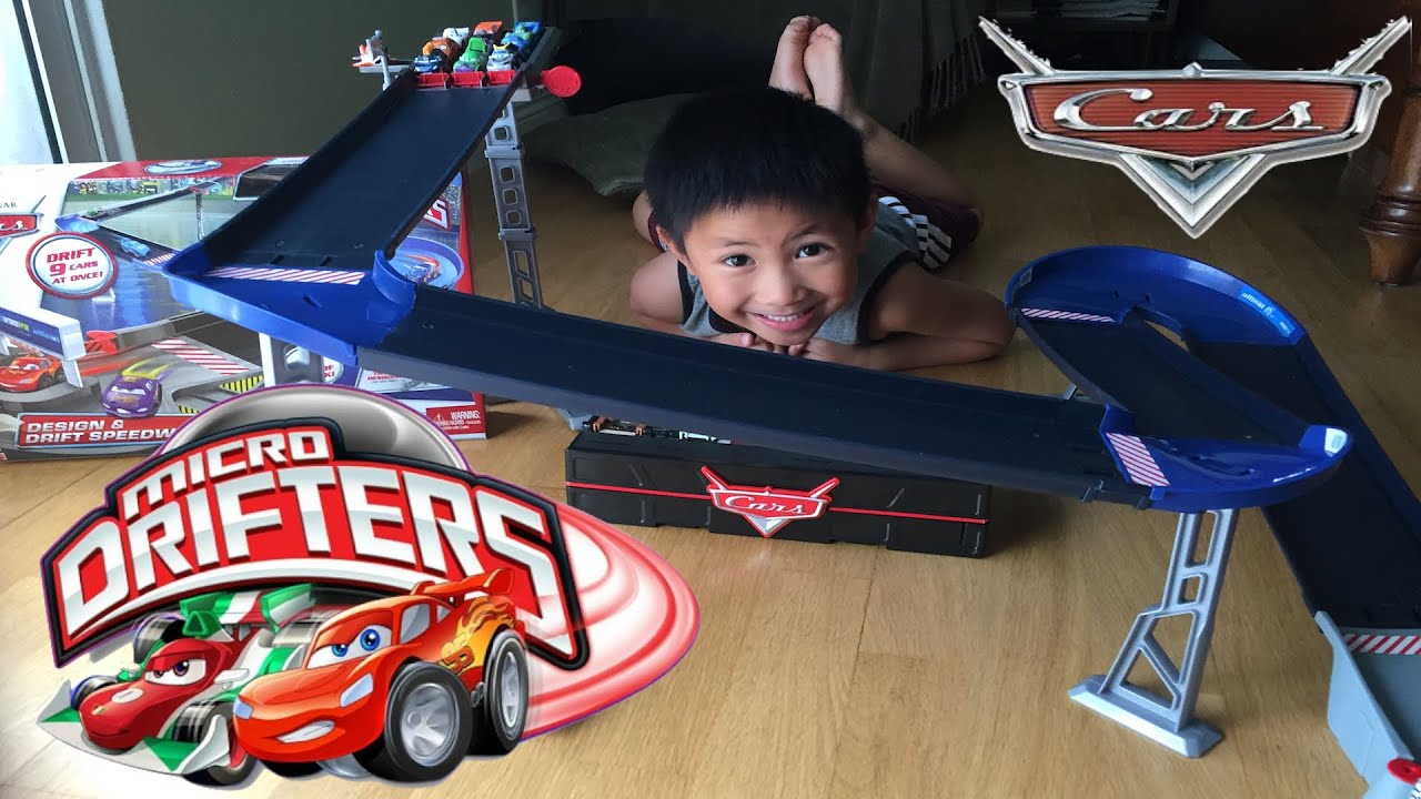 Disney Cars Micro Drifters Speedway Racing - YouTube