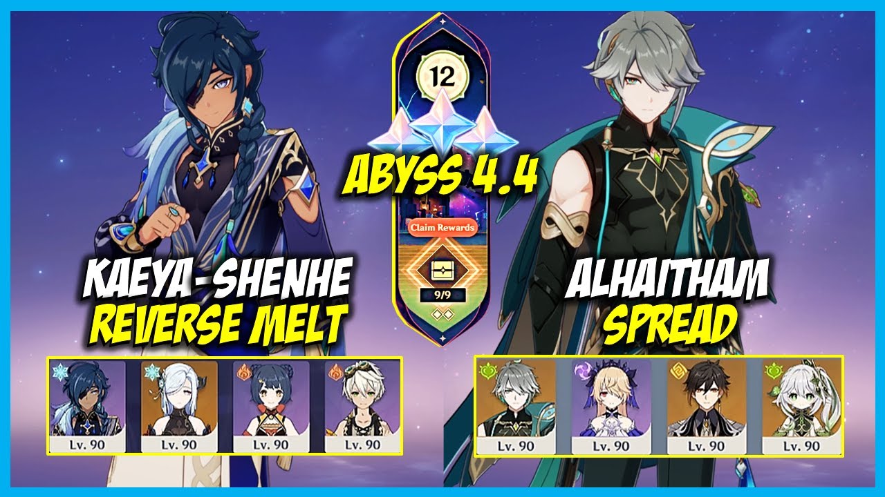 C6 Kaeya-Shenhe Reverse Melt & C0 Alhaitham Spread Spiral Abyss Floor ...