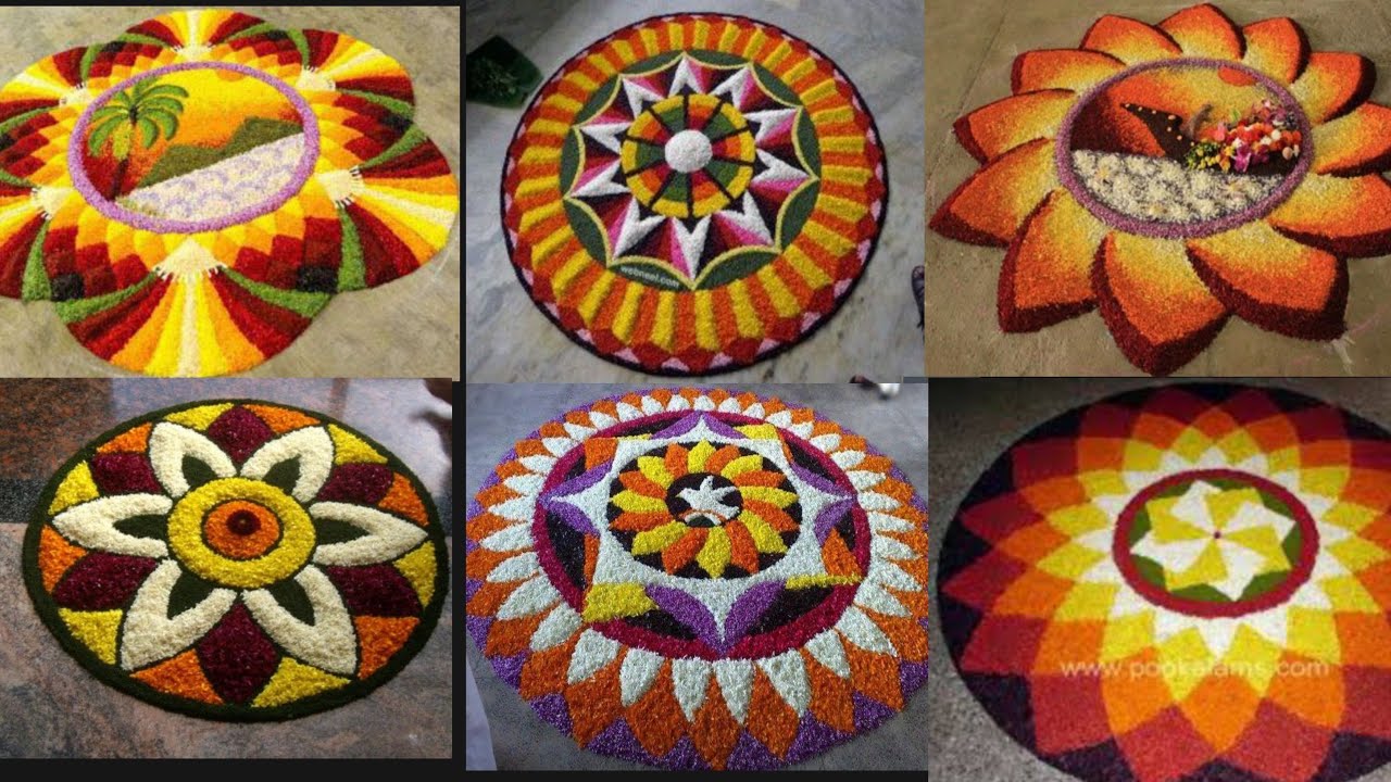 Latest Onam pookalam designs 2020/Simple Athapookalam/Beautiful ...
