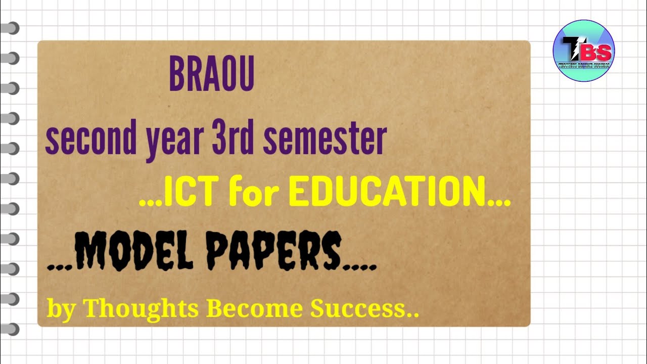 BRAOU second year third sem model papers||ICT for Education model ...