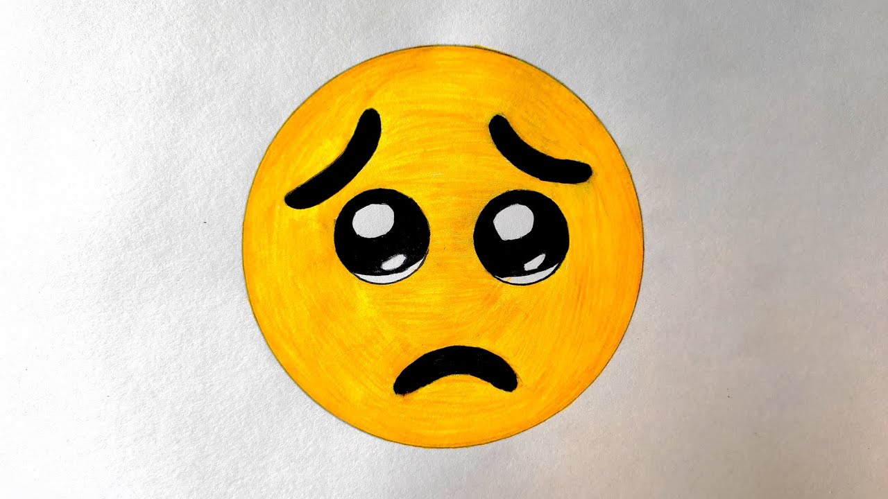 How To Draw Sad Emoji - YouTube