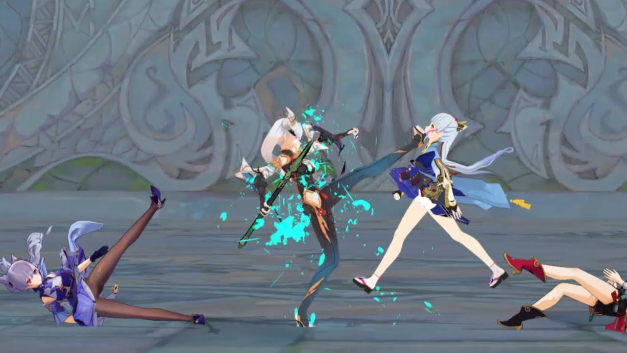 Shenhe Against Aether Harem at 2.4 Version ~ Genshin Impact - YouTube