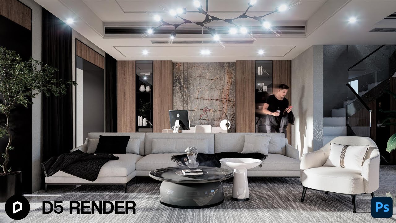 D5 Render 2.1 - Realistic Living room #2 (interior render) - YouTube