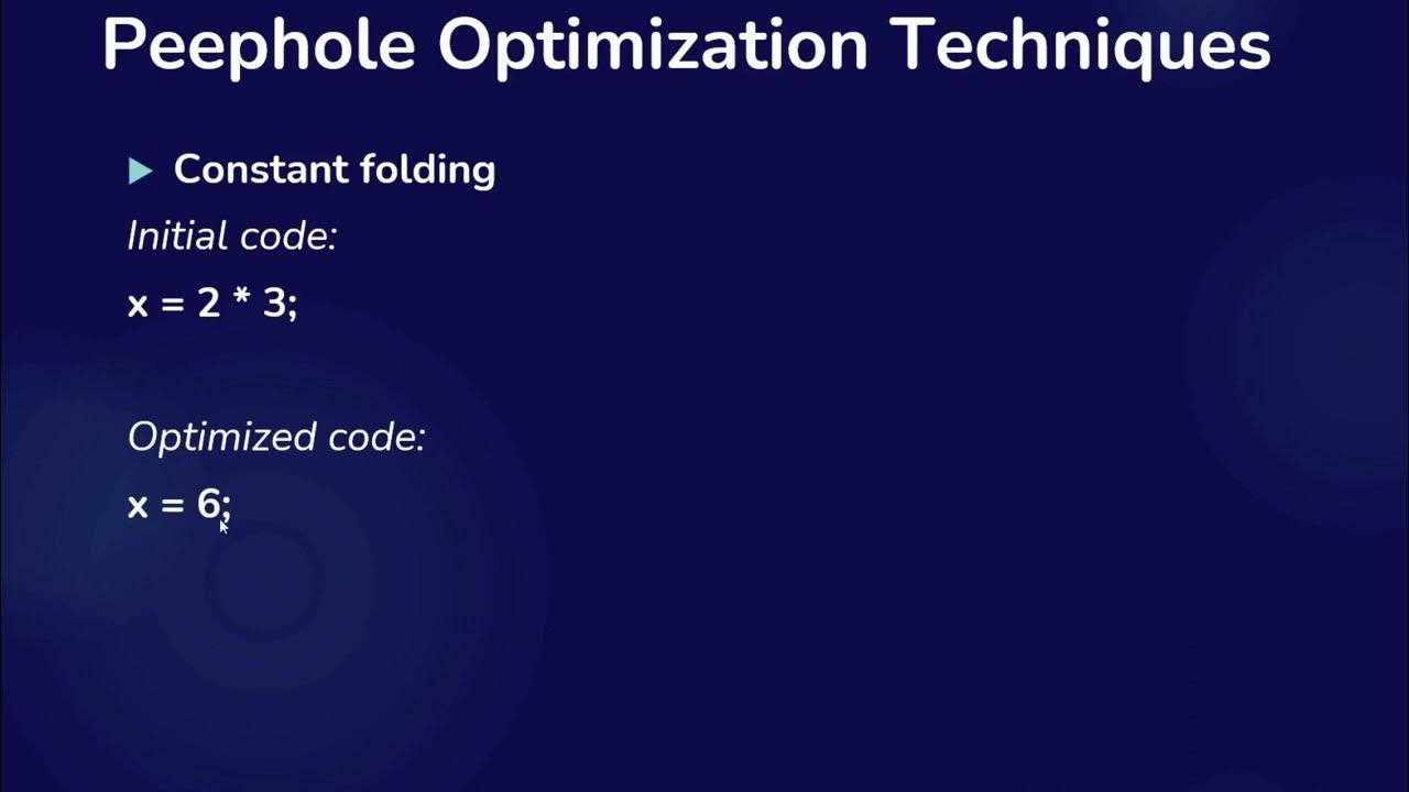 Peephole Optimization Techniques - YouTube