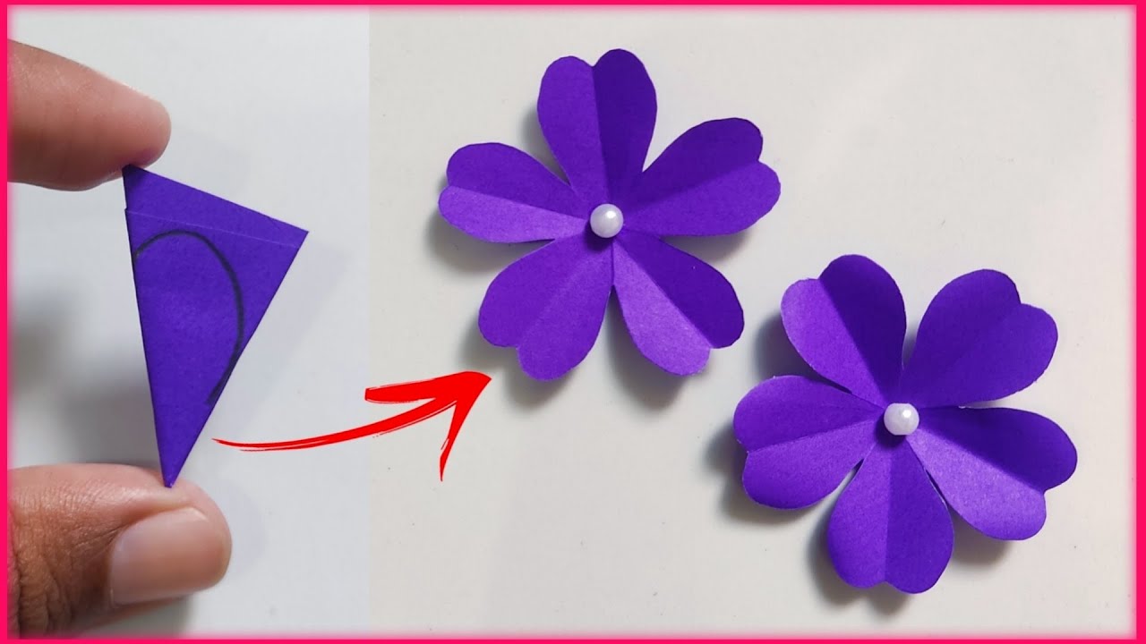 Very Easy Flower Craft | Paper Flower Making Step By Step | How To Make ...