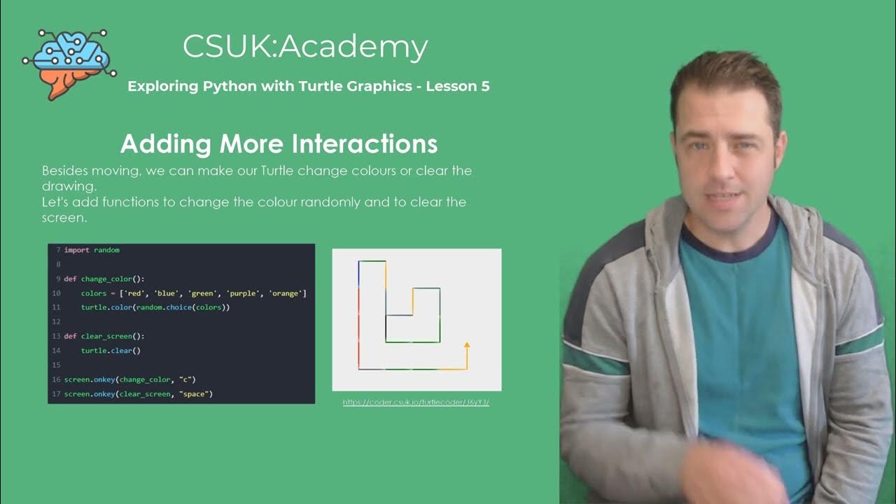 CSUK:Academy - Exploring Python with Turtle Graphic - L5 - Event Handling and Interactive ...