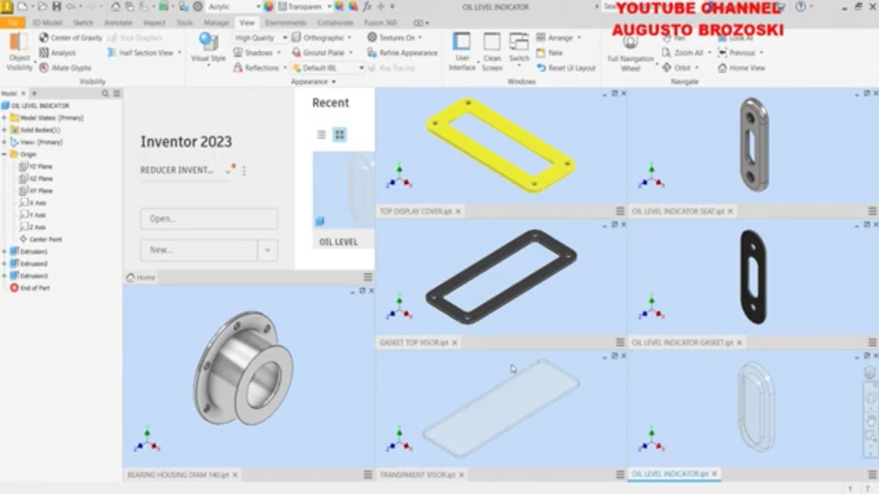 AUTODESK INVENTOR GEAR BOX VIDEO 8 - YouTube