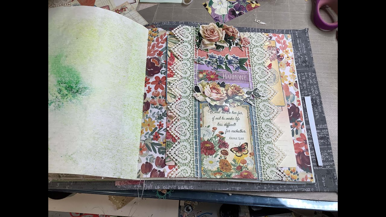 Pt 7 Decorating the tunnel Junk Journal - YouTube