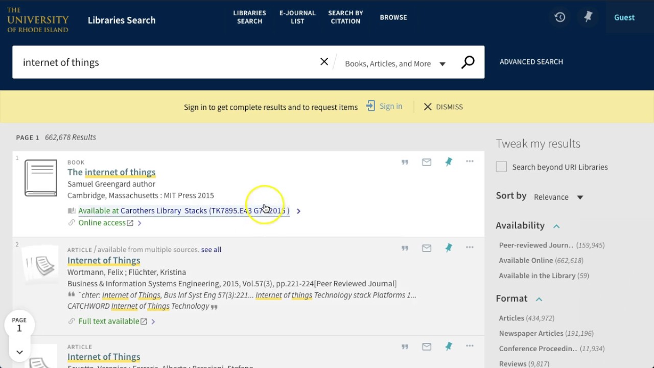 Getting started with the URI Libraries Search - YouTube